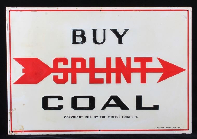 Original Splint Coal Advertising Sign