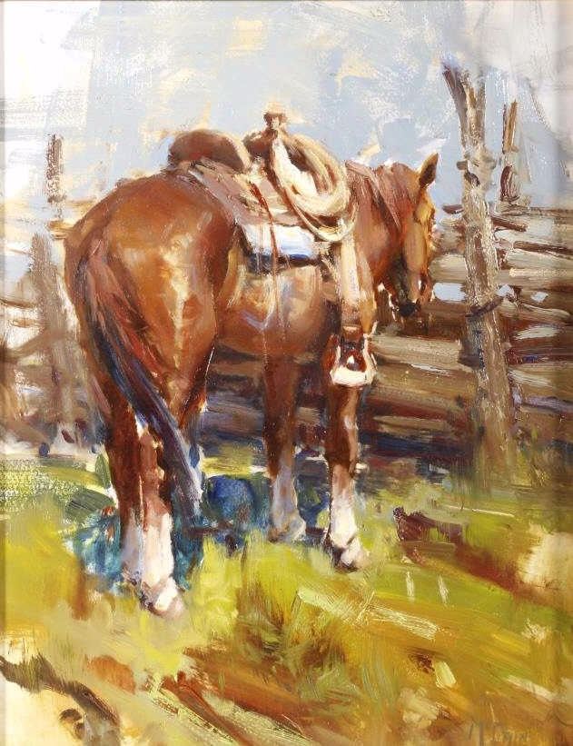 Buck McCain (1941-) Oil Painting of Horse