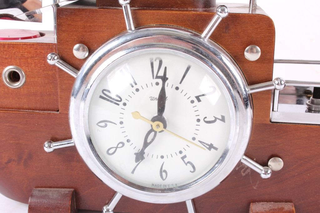 Sessions United Wooden Ship Clock