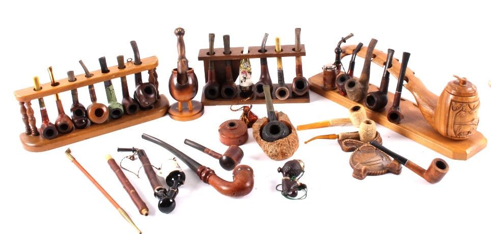 Large Estate Smoking Pipe Collection
