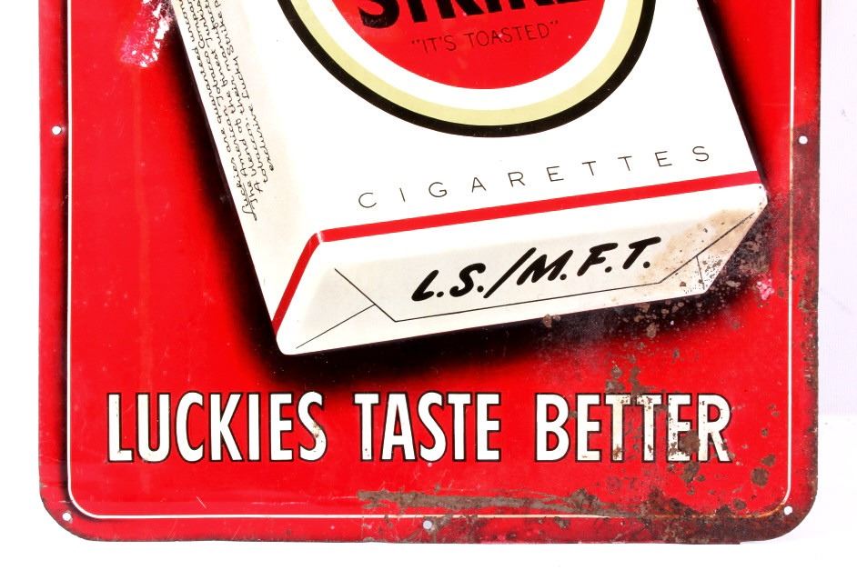 Lucky Strike Tin Advertising Sign