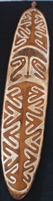 Old Papua New Guinea Warrior Shield 50x10"