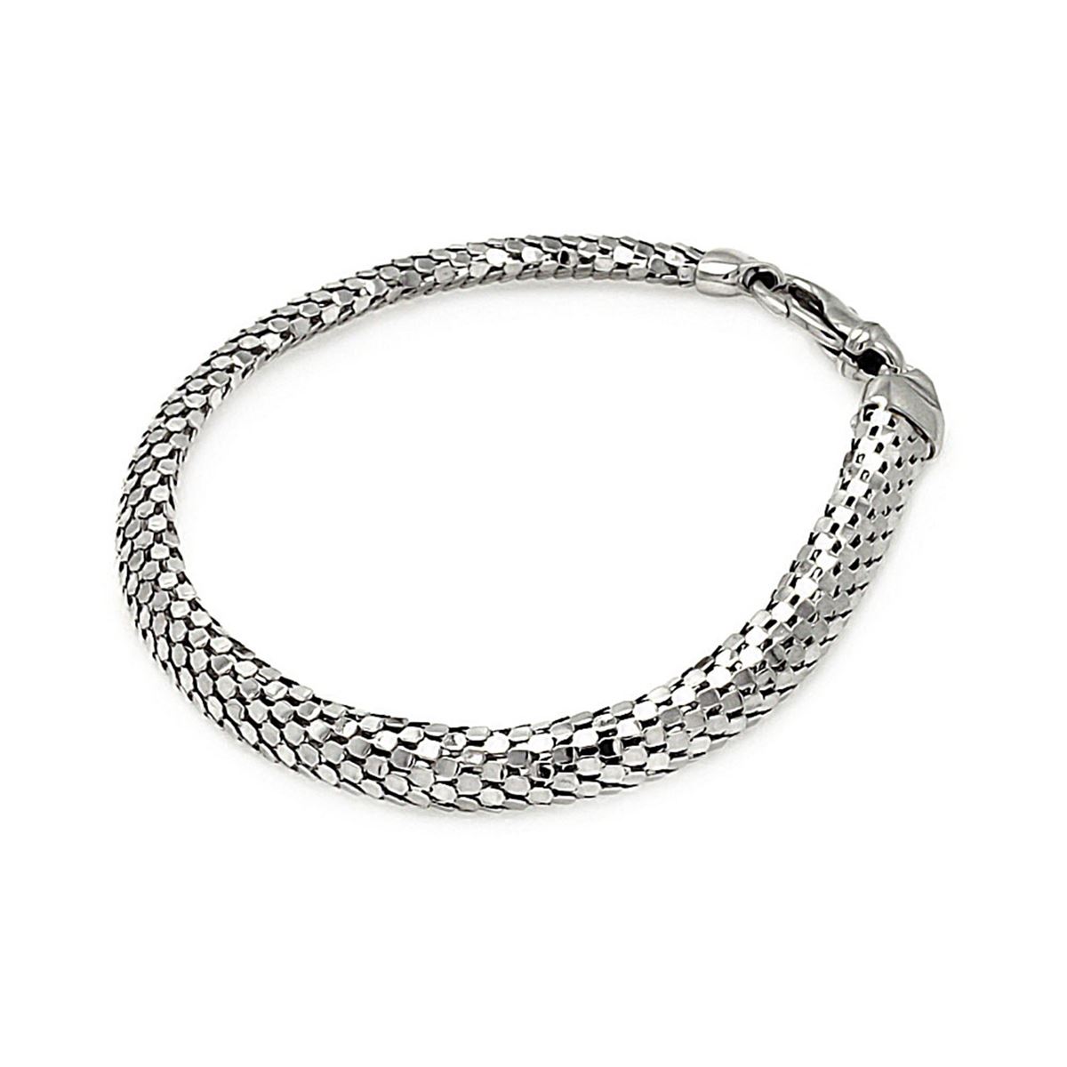 Sterling Silver Rhodium Plated Italian Snake Scale Bracelet itb00059RH