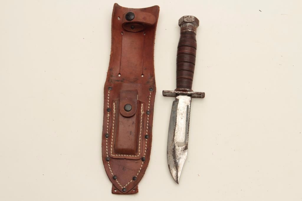 Camillus-2-1971 pilot survival knife. Factory nickeled. Very rare.