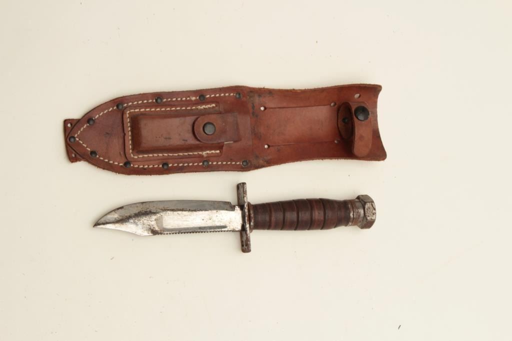 Camillus-2-1971 pilot survival knife. Factory nickeled. Very rare.