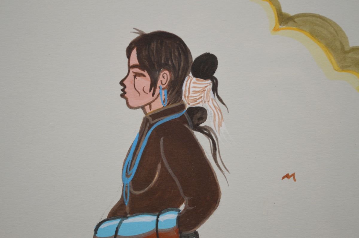 NAVAJO OIL PAINTING BY CHARLIE SINGER