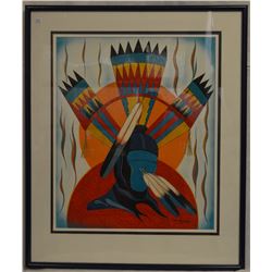KIOWA PAINTING BY AL MOMADAY