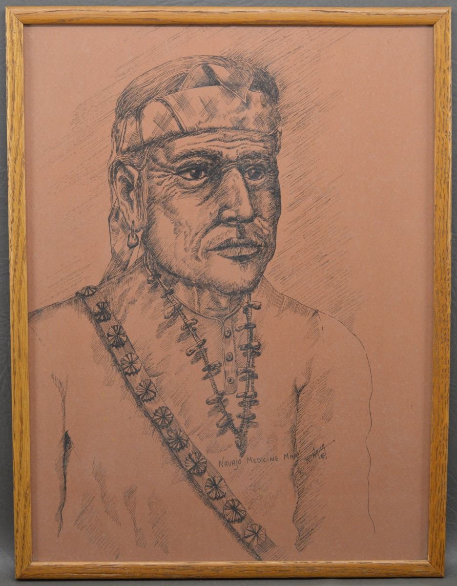 ORIGINAL NAVAJO SKETCH BY RAYMOND NAHA