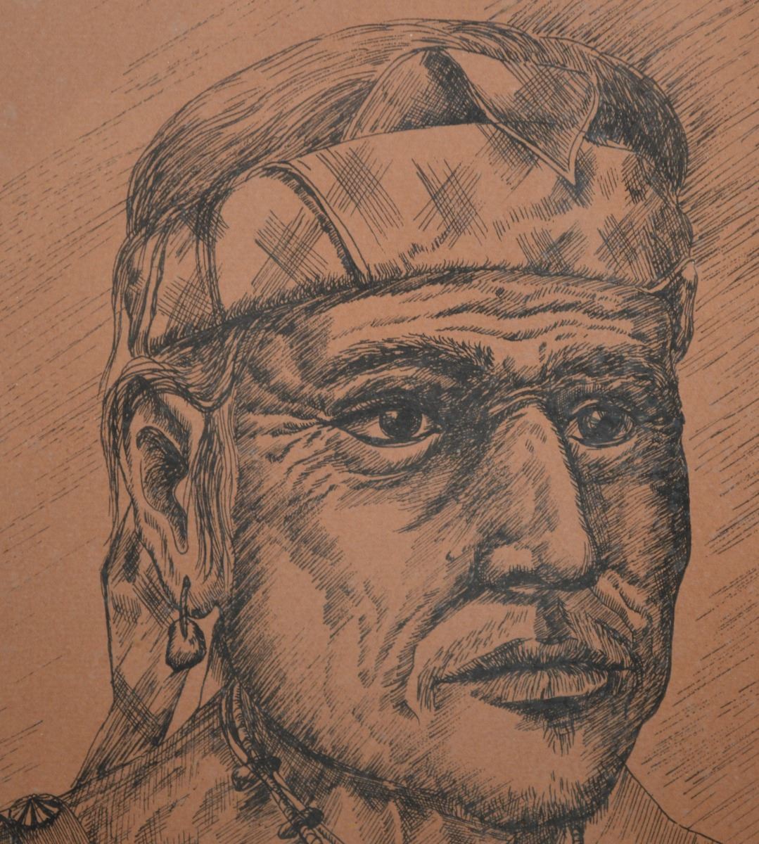 ORIGINAL NAVAJO SKETCH BY RAYMOND NAHA