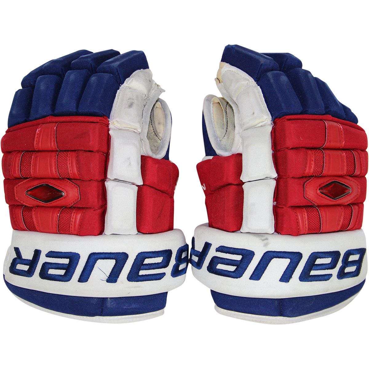 John Moore New York Rangers 2014-2015 Season Game Used Gloves (Pair)