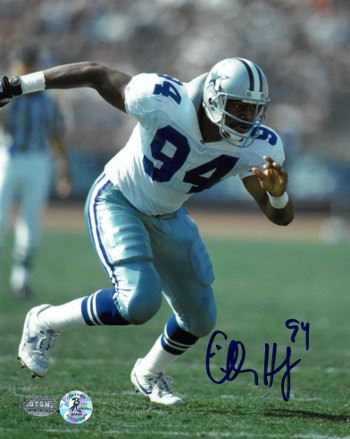 Charles Haley Signed Dallas Cowboys 8X10 Photo #94 (White Jersey Run ...