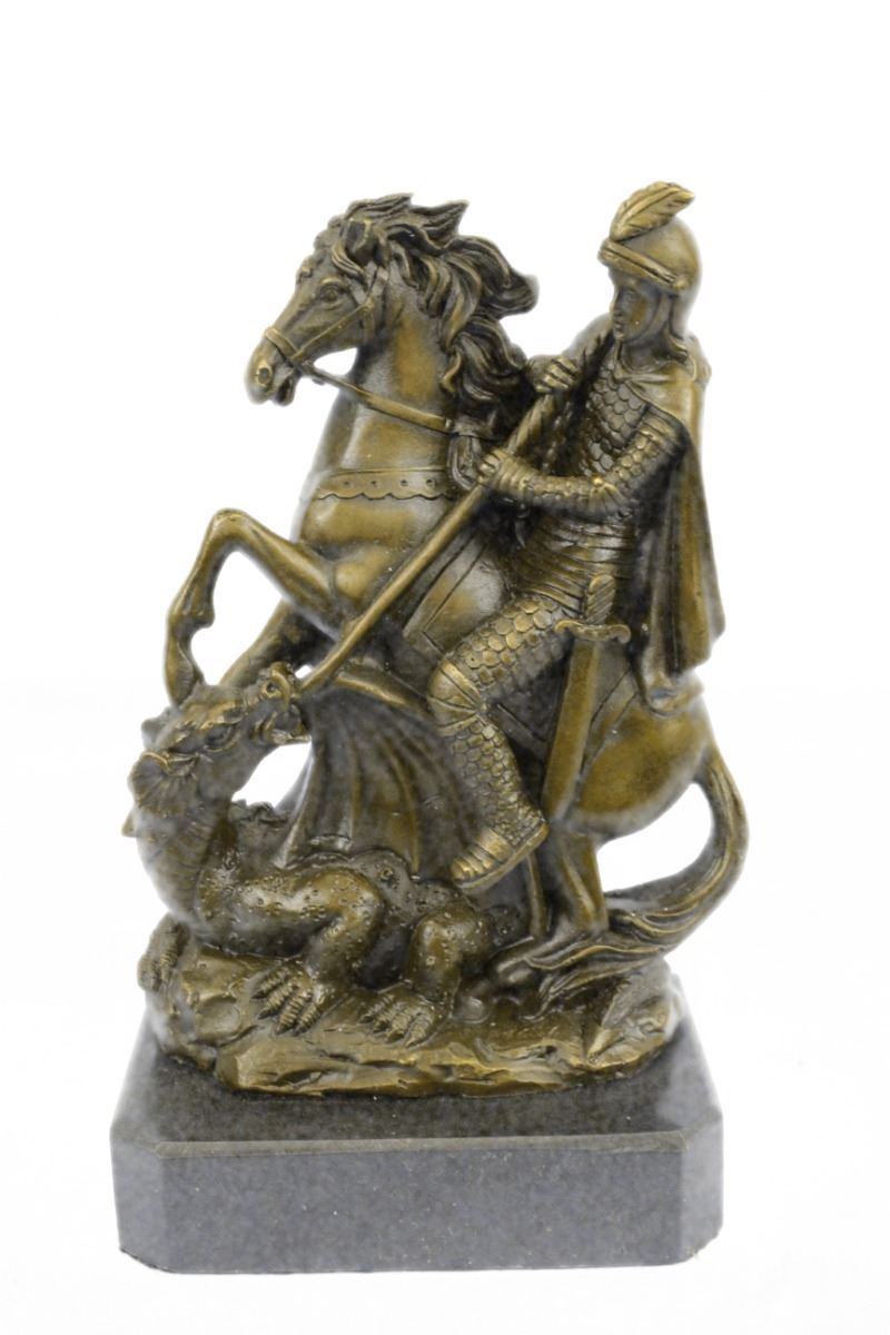 St. George Dragon Slayer Bronze Statue Military Saint Catholic Patron ...