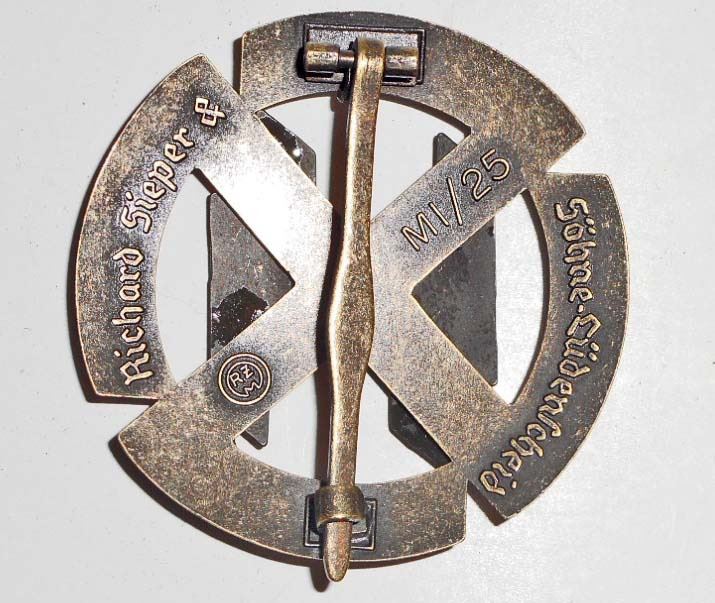 NAZI GERMAN WAFFEN SS BRONZE SPORTS PROFICIENCY BADGE