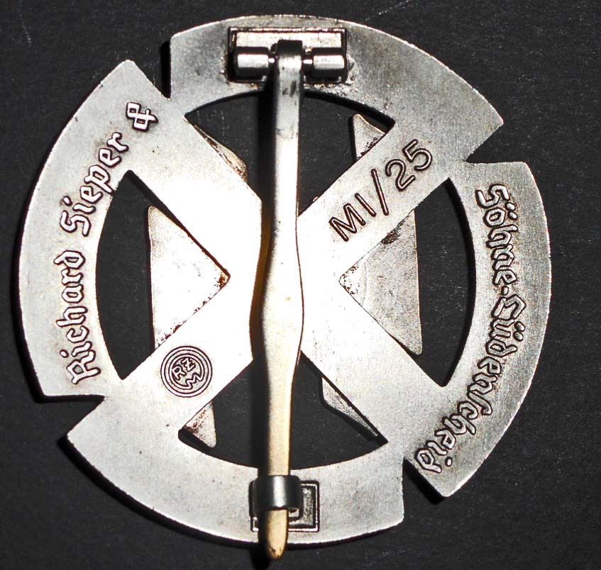 NAZI GERMAN WAFFEN SS SILVER SPORTS PROFICIENCY BADGE
