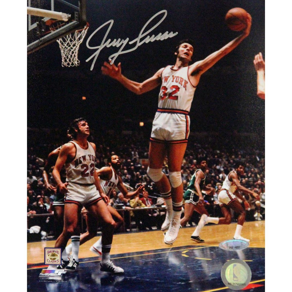 Jerry Lucas Signed Jump Hook Vs. Celtics 8X10 Photo ( Tristar Auth)