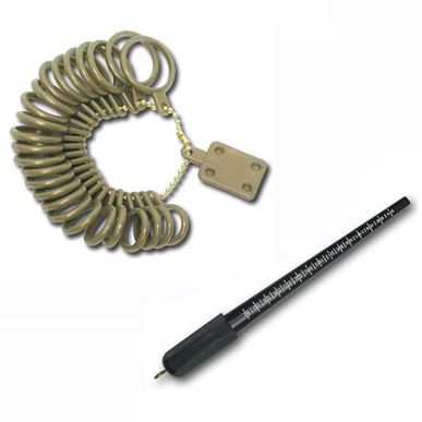 Plastic Ring Finger Gauge, Ring Sizes 1 Through 13. Secured With Ball ...