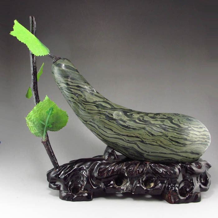 Chinese Natural Watermelon Stone Statue