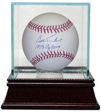 Bob Turley Signed Official Major League Baseball W/ Glass Case 1958 CY ...