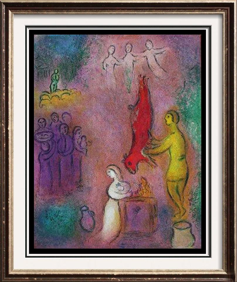 Biblical Art Marc Chagall "After" Colorful Litho The Sacrifice