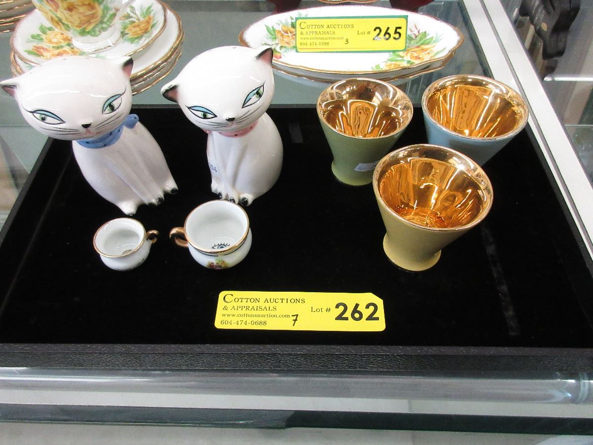 Holt Howard Atomic cats, Denby cups & Limoges cups