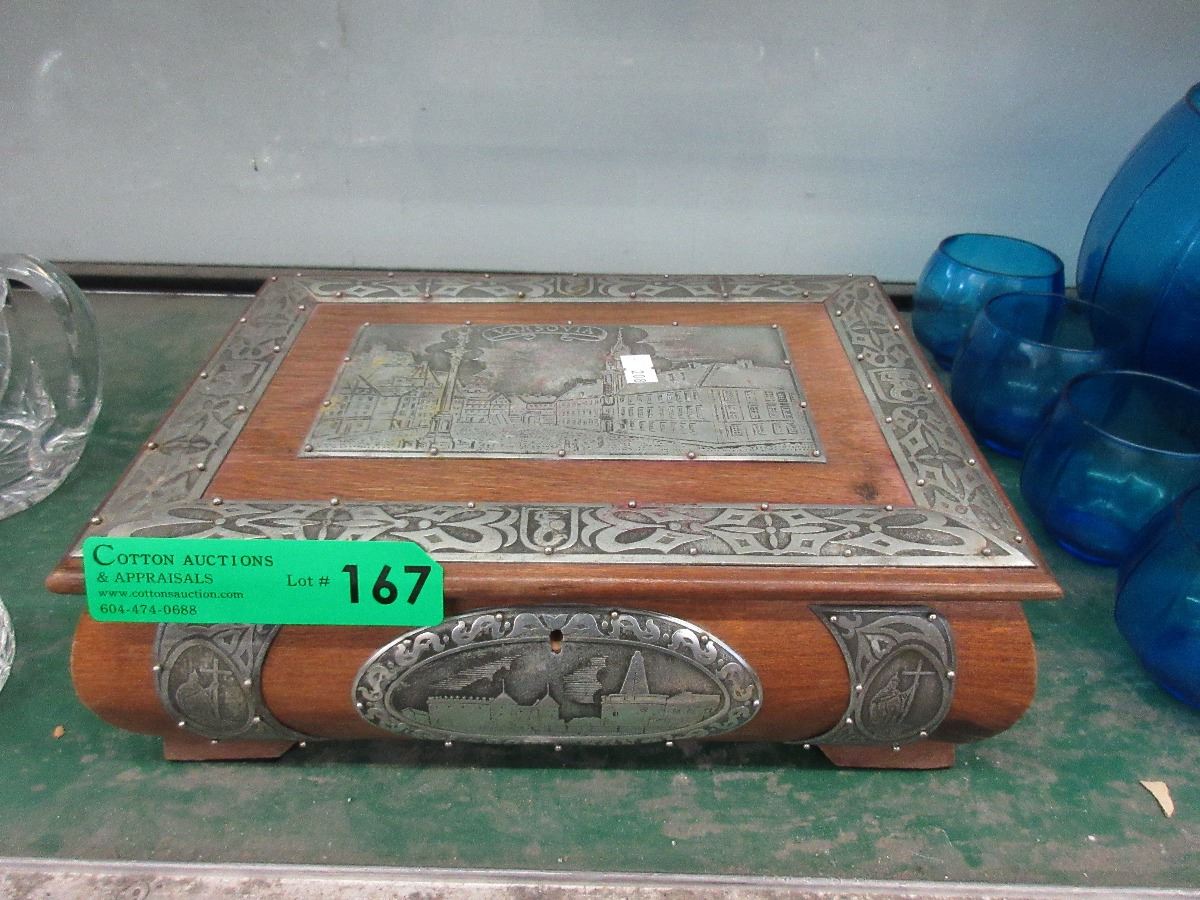 Polish "Varsovia" wood box with metal detail
