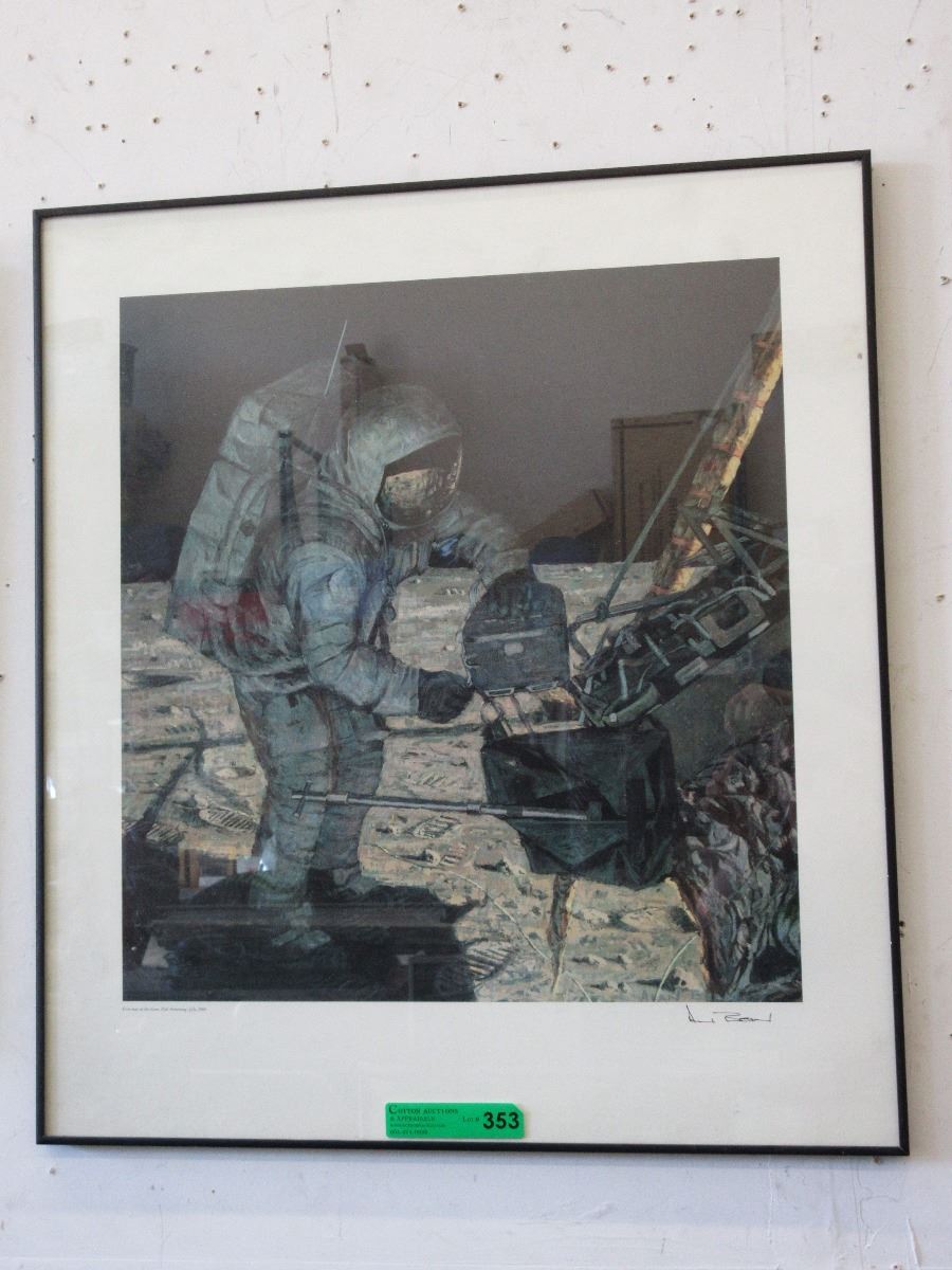 Alan Bean - Artist signed Moon Landing Print.