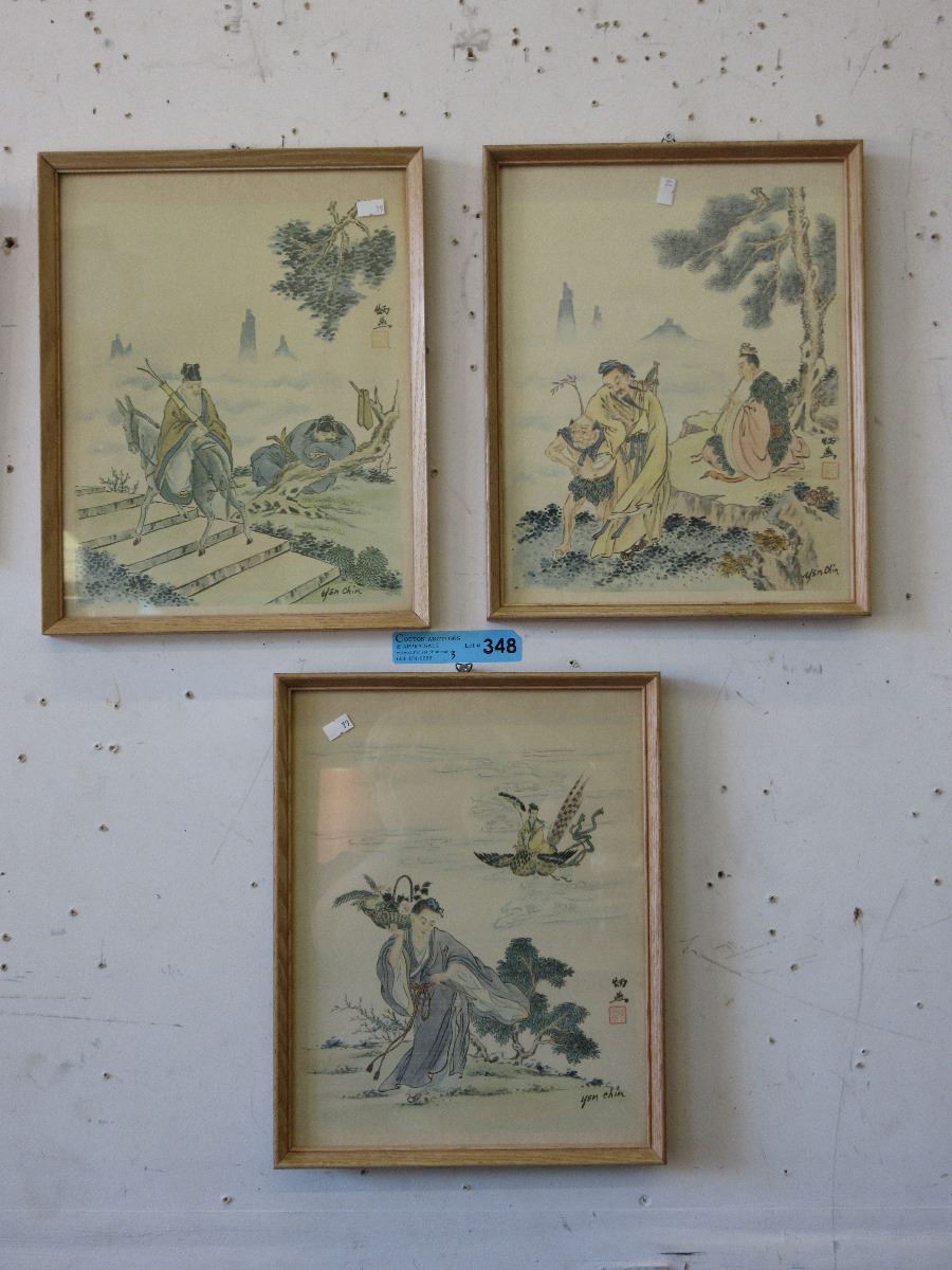 3 Vintage Yen Chin prints