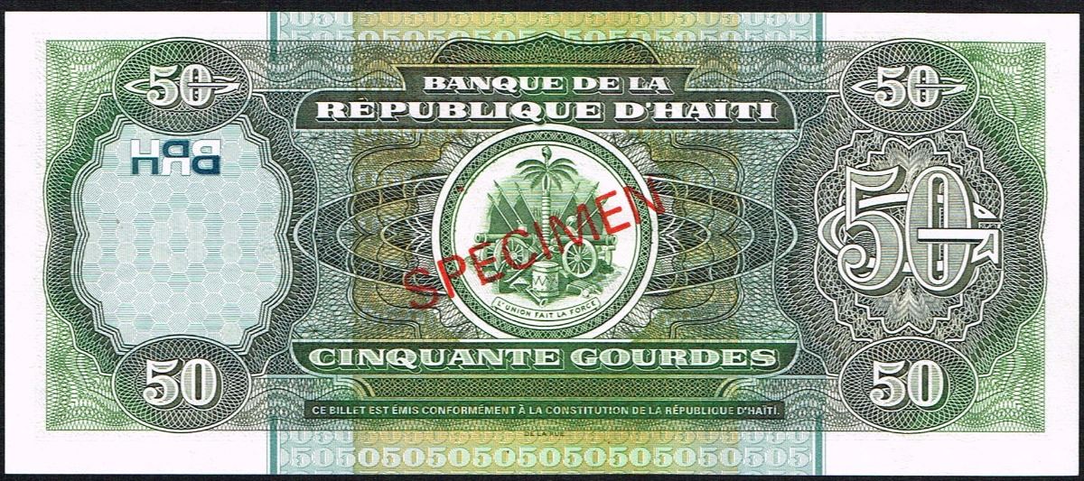 Haiti, 50 Gourdes, 2000, Pick# 267S, SPECIMEN, Banque De La Republique ...