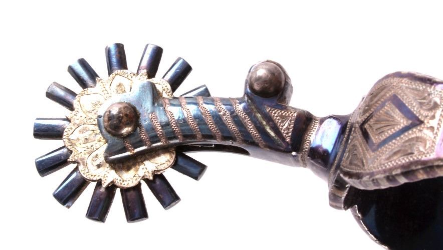 Fleming Silver Mounted Spurs Custom Marked "JFK"