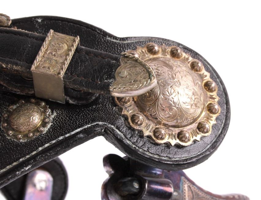 Fleming Silver Mounted Spurs Custom Marked "JFK"