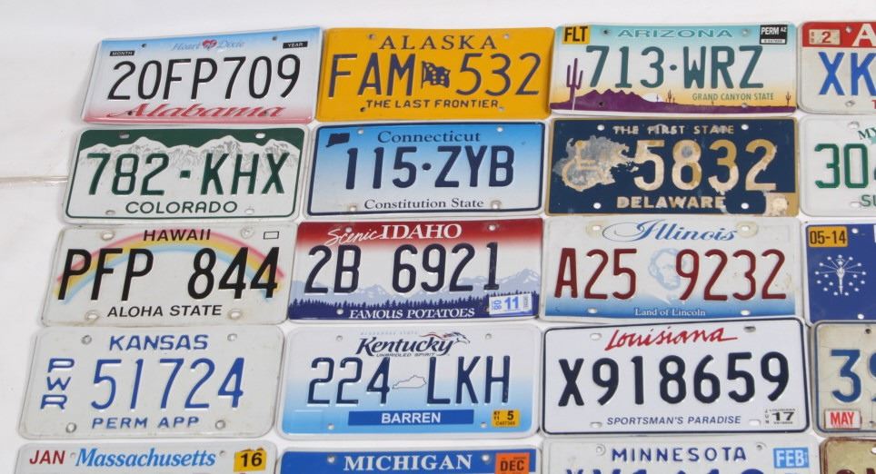 U.S. 50 State Collection of License Plates