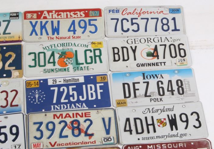 U.S. 50 State Collection of License Plates