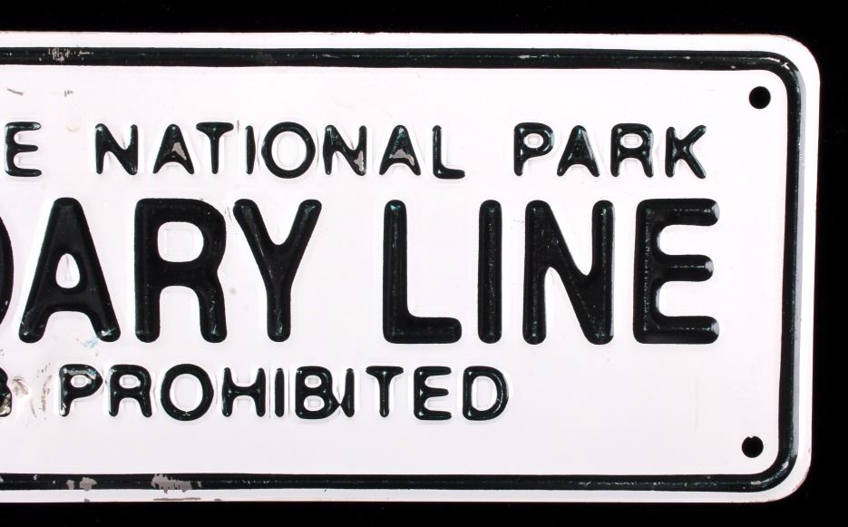 Yellowstone National Park Boundary Line Sign
