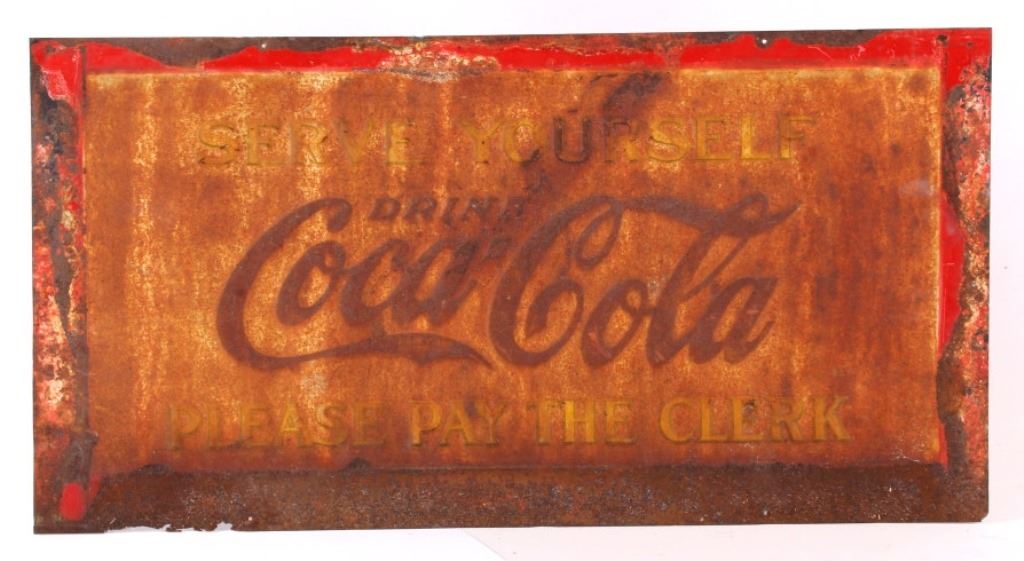 Original Early Coca Cola Advertising Sign