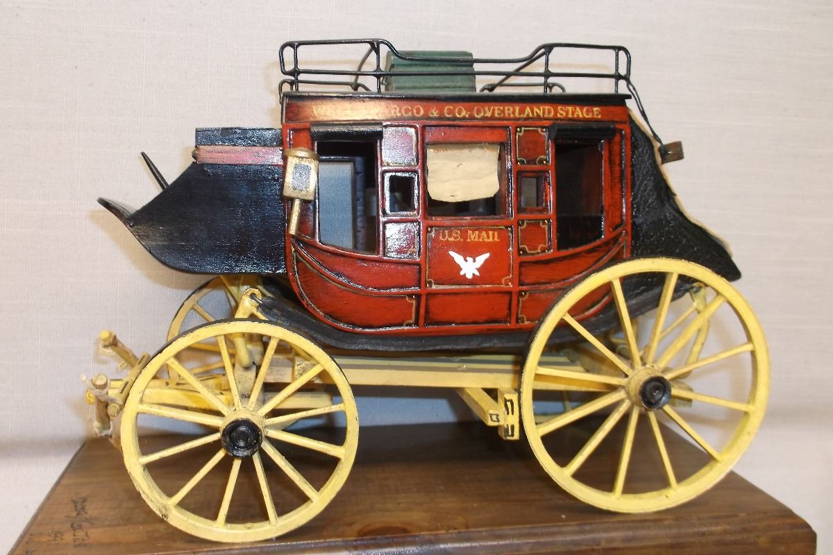 Original Hand Made Wells Fargo Stagecoach- Made and Signed by Miniature ...