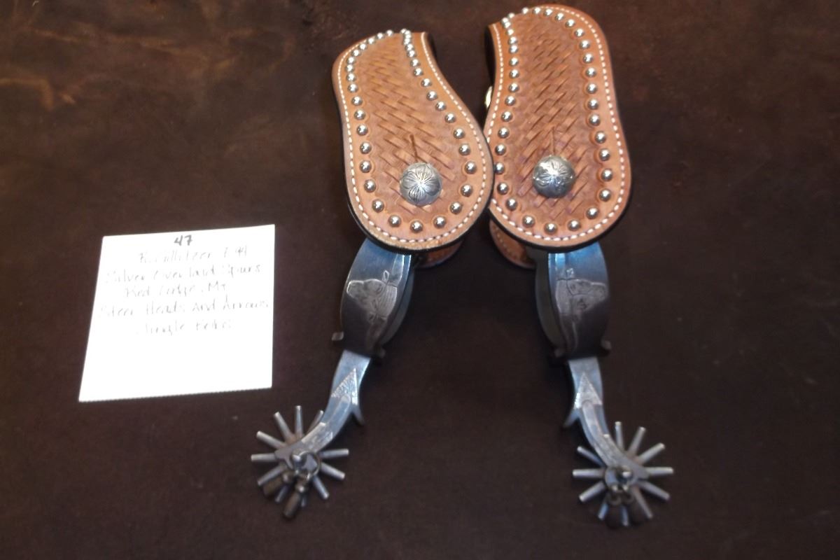 R. Gillitzer 7-94 Silver Overlaid Spurs- Red Lodge, MT- Steer Heads and ...