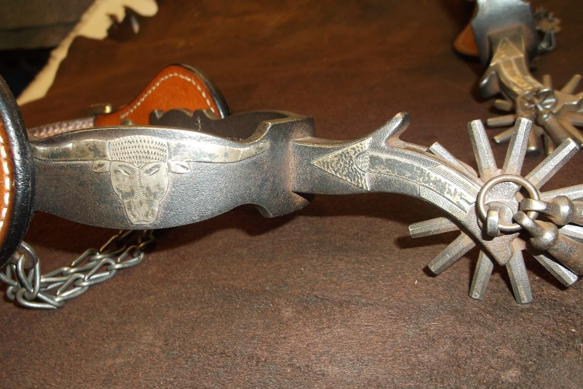 R. Gillitzer 7-94 Silver Overlaid Spurs- Red Lodge, MT- Steer Heads and ...