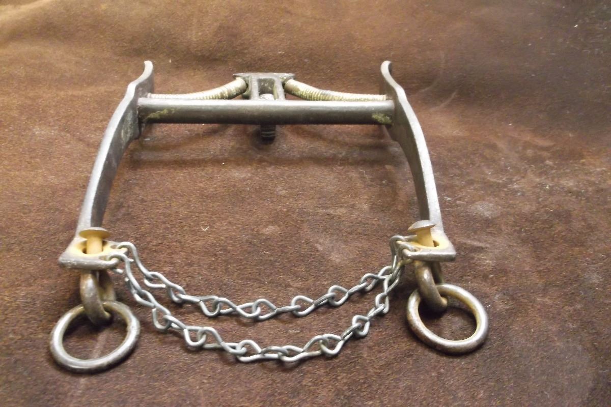 Unmarked Hernandez Silver Inlaid Bit- California Cheek- Spade