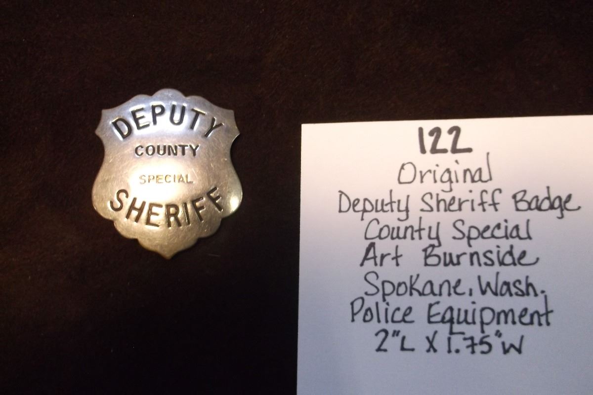 Original Deputy Sheriff Badge- County Special- Art Burnside- Spokane ...