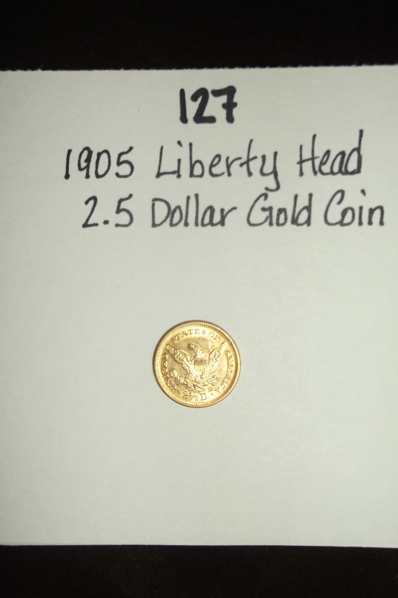 1905 Liberty Head 2.5 Dollar Gold Coin