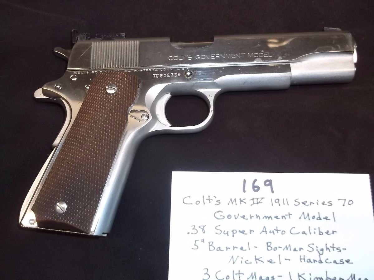 Colt's MK IV 1911 Series 70- Government Model- .38 Super Auto Caliber