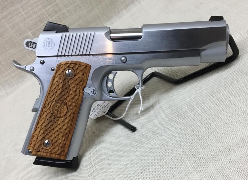 American Classic 1911 Compact Commander .45 ACP Hard Chrome, wood grips.
