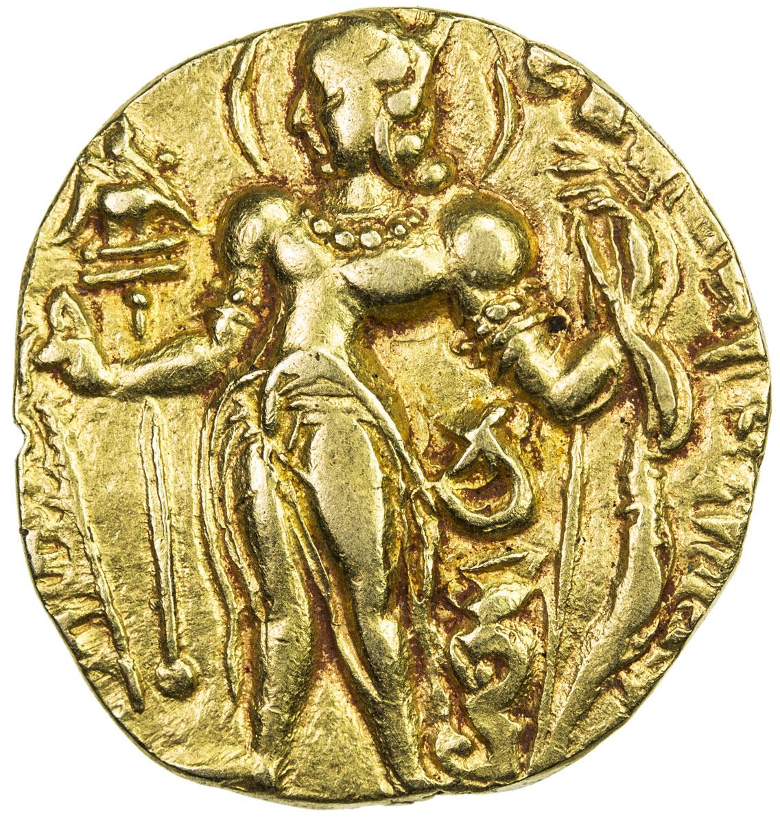 GUPTA: Chandragupta II, ca. 380-414, AV dinar (7.94g). VF