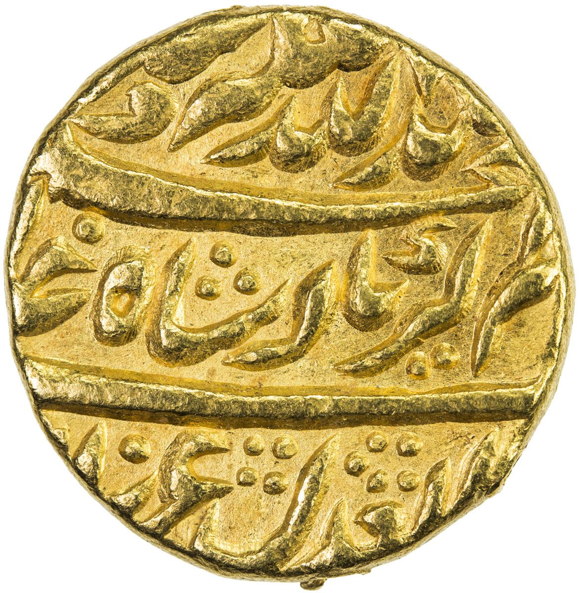 MUGHAL: Alamgir II, 1754-1759, AV mohur (10.81g), Shahjahanabad, year 3 ...