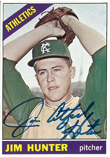Jim Hunter Signed Kansas City A's 1962 Topps Baseball Card "Catfish ...