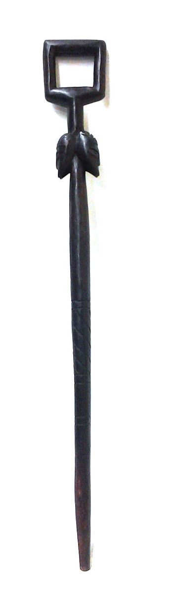 African Antique Tribal Walking Stick Chief Warrior Ebony Wood