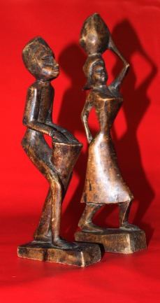 African Tribal Art Miniature Statues 12"