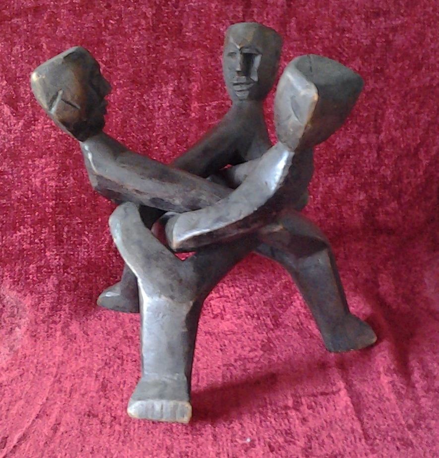 Ancient c1900 African Tribal Art 3 Legged / 3 Dimensional Wood Carving ...