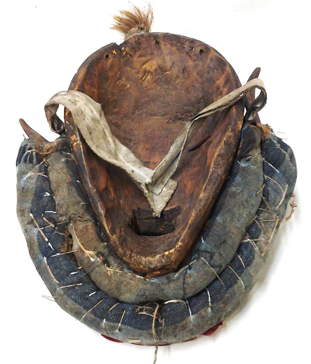 Antique African Dan Tribal Mask Ivory Coast (Cowrie Shells, Horns ...