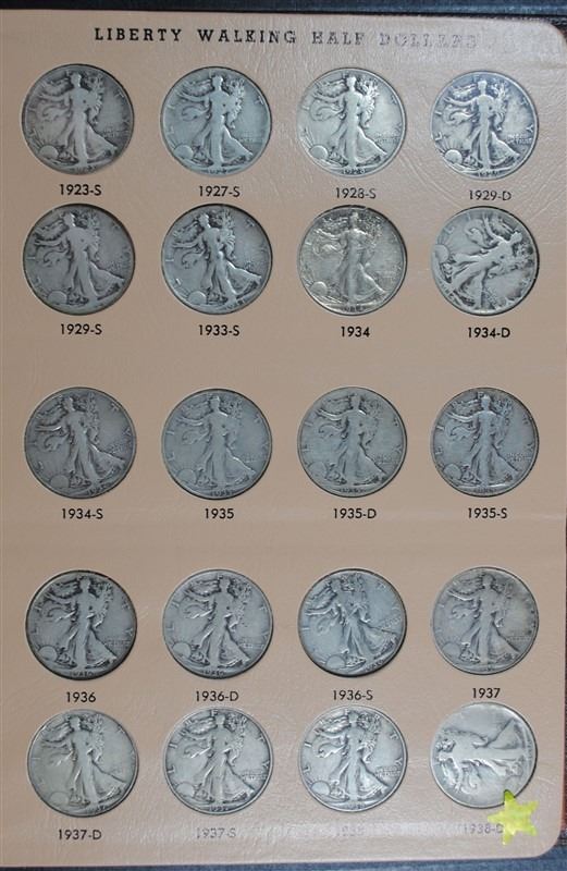 COMPLETE SET WALKING LIBERTY HALF DOLLARS 1916-1947 IN DANSCO ALBUM
